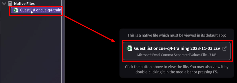 Native File Notebook Shortcuts